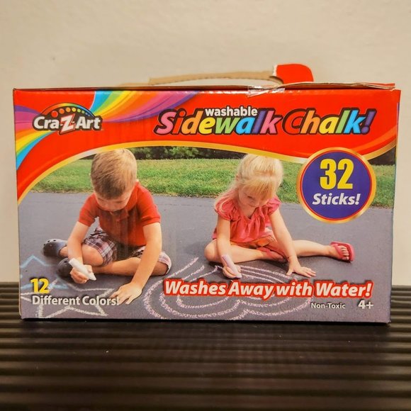 Toys | New Washable Sidewalk Chalk 32 Count School Supplies Preschool ...